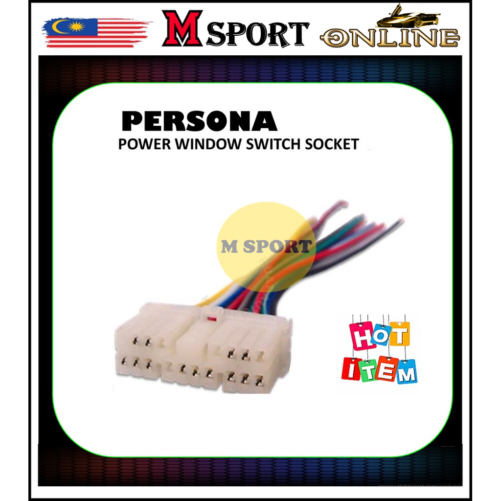 Proton Persona Power Window Switch Main Right Socket Connector | Shopee ...