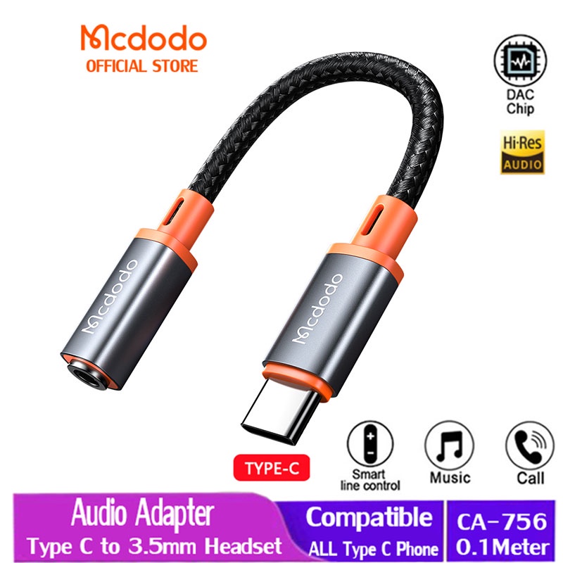 Mcdodo OTG DAC Digital Audio Adapter Type C to DC3.5mm Headphone Jack For IP 15 16 Pro Max CA ...