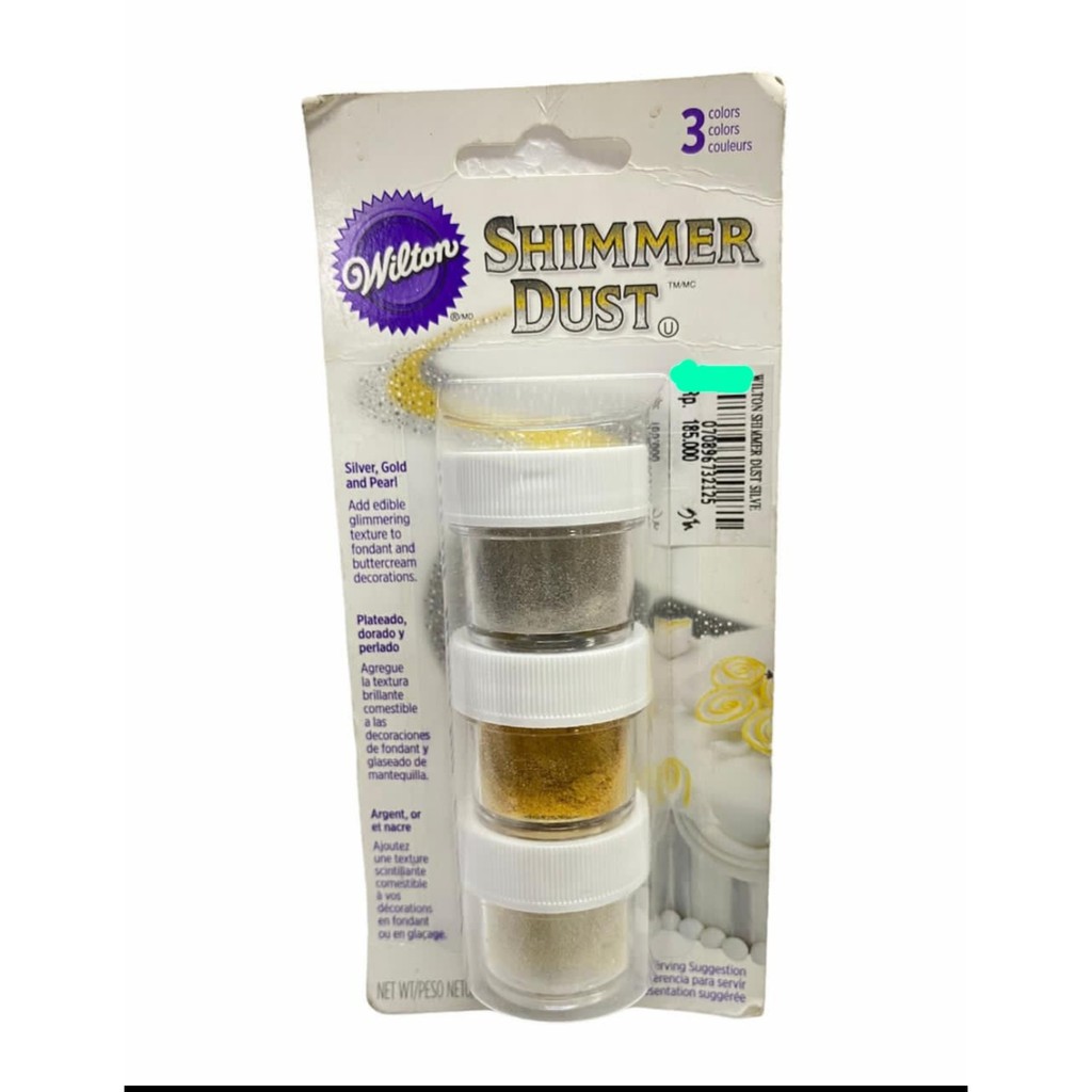 Wilton shimmer dust silver gold pearl 3 pcs | Shopee Malaysia