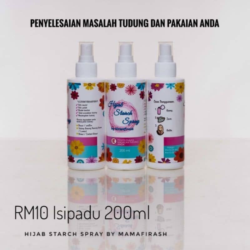 SPRAY TUDUNG / HIJAB SPRAY MURAH / SPRAY PENGERAS TUDUNG BAWAL / STARCH ...