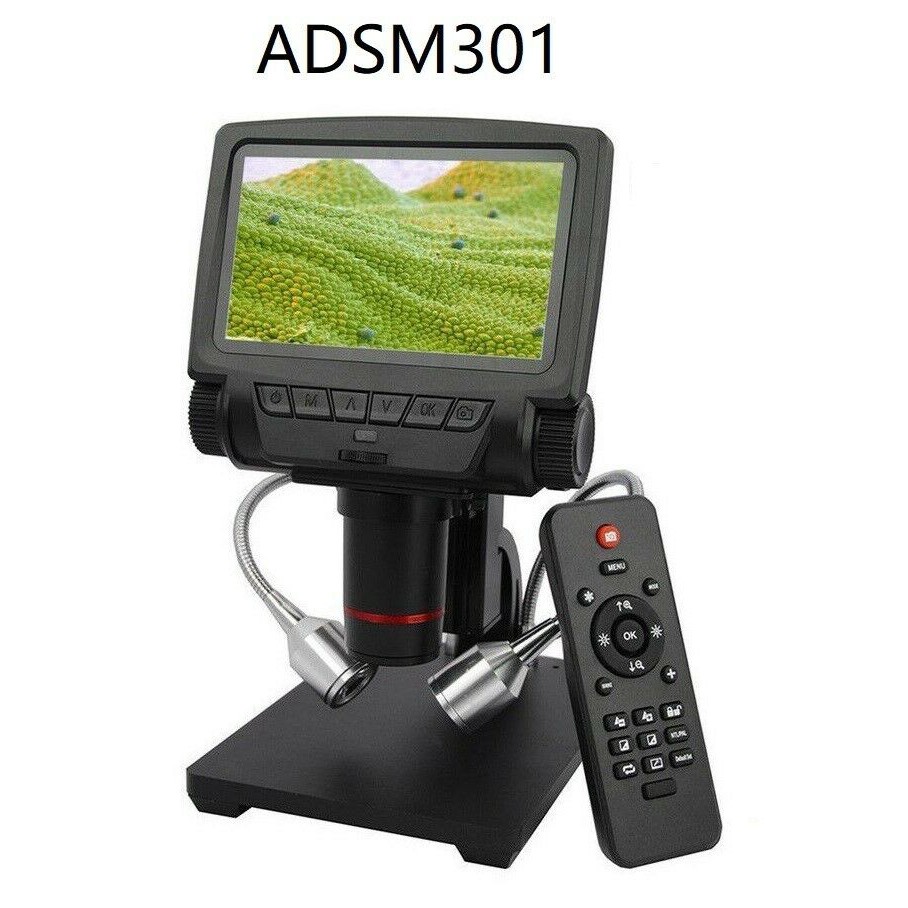New ADSM301 HDMI 1080 HD Digital Microscope USB TF 100-240V for PCB ...