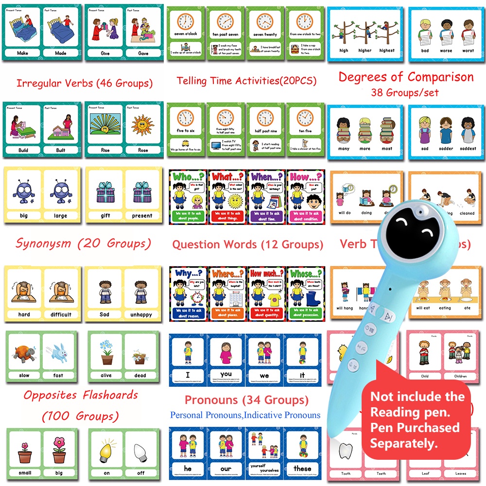 9 Sets Different Words Montessori English Word Pocket Flash Card Game ...