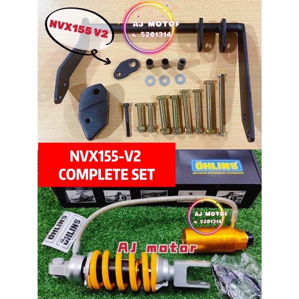 PNP [ BRACKET COMPLETE SET WITH MONOSHOCK ] YAMAHA NVX155 V1 V2 V3 NVX ABSORBER ABSOBER GANTUNG ...