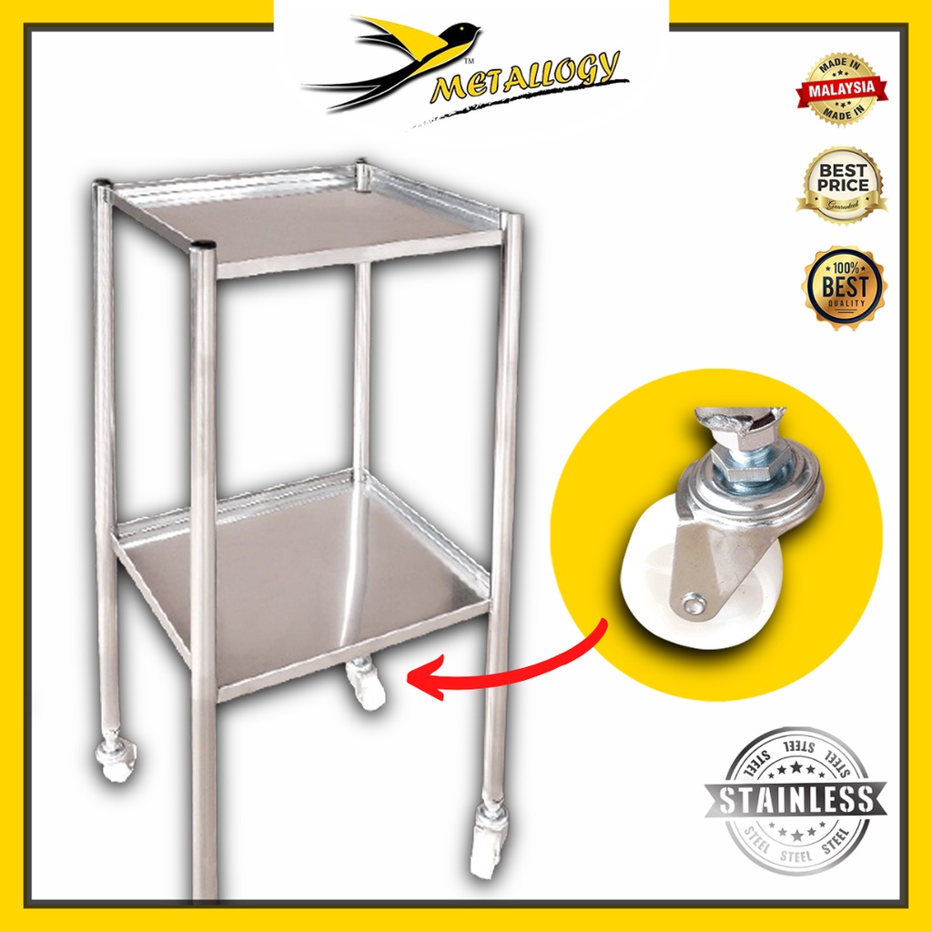 Metallogy Kitchen Tools Stainless Steel Two Layer Stand With Nylon ...