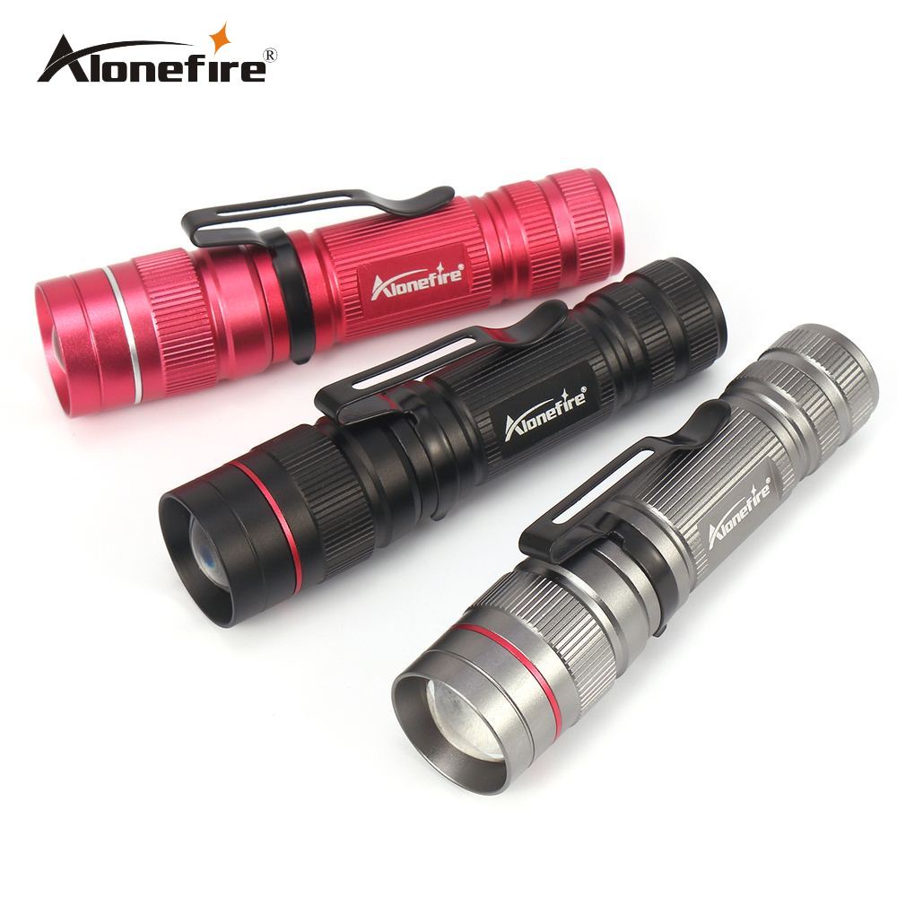 Alonefire X170 Mini LED Flashlight Waterproof Zoomable Camplight For AA ...