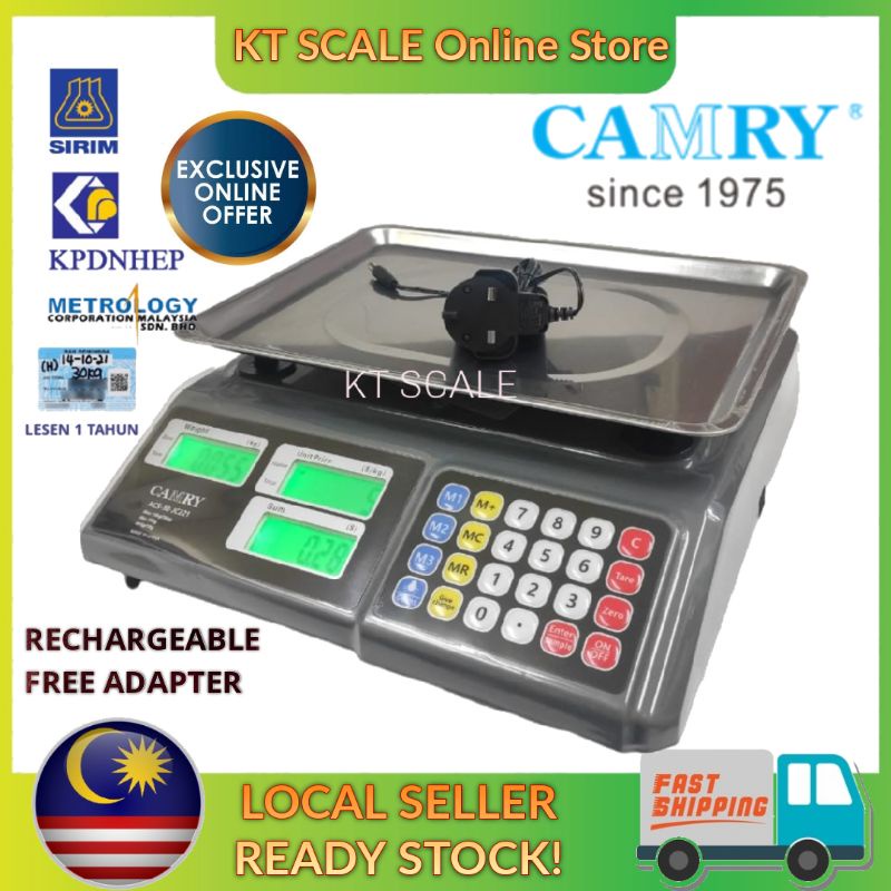 (SIRIM PATTERN APPROVAL) 30KG CAMRY JC221 DIGITAL PRICING SCALE JC221 ...