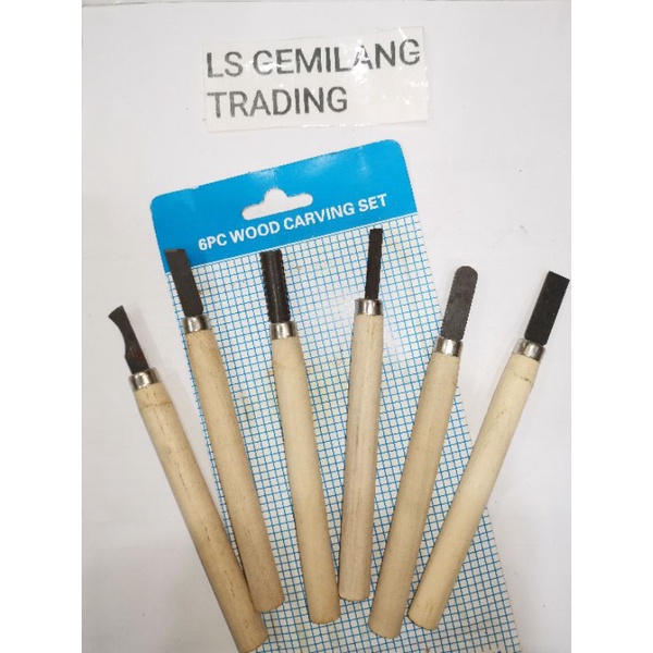 LS GEMILANG Wood Carving Set Wood Handle Hand Operated Chisel Carve ...