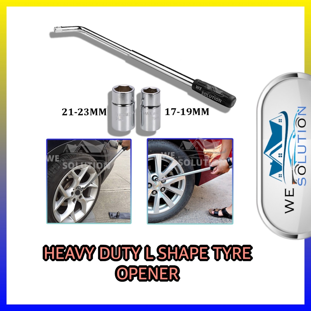 [WS] L Shape Heavy Duty Tyre Opener Extendable Wheel Brace Wrench ...