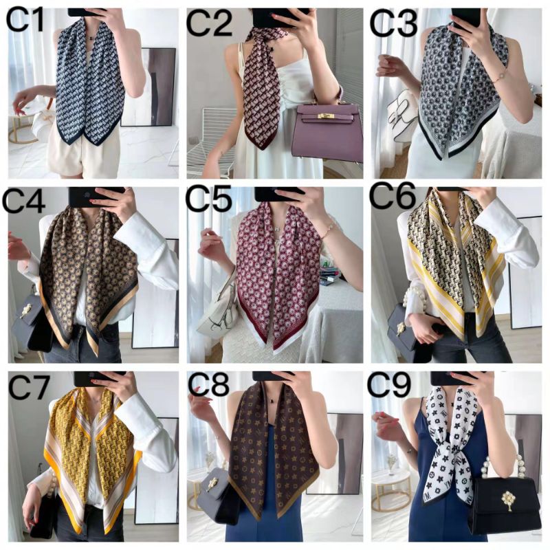 [Buy 6 free 1 ] Tudung Bawal Tudung Satin Silk Corak Hijab Design C1 ...