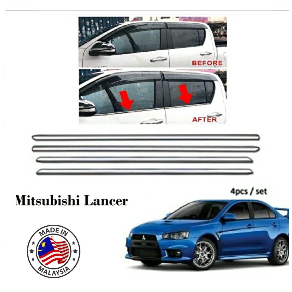 Mitsubishi Lancer Window Trim Chrome Lining / Door Belt Moulding (4pcs ...