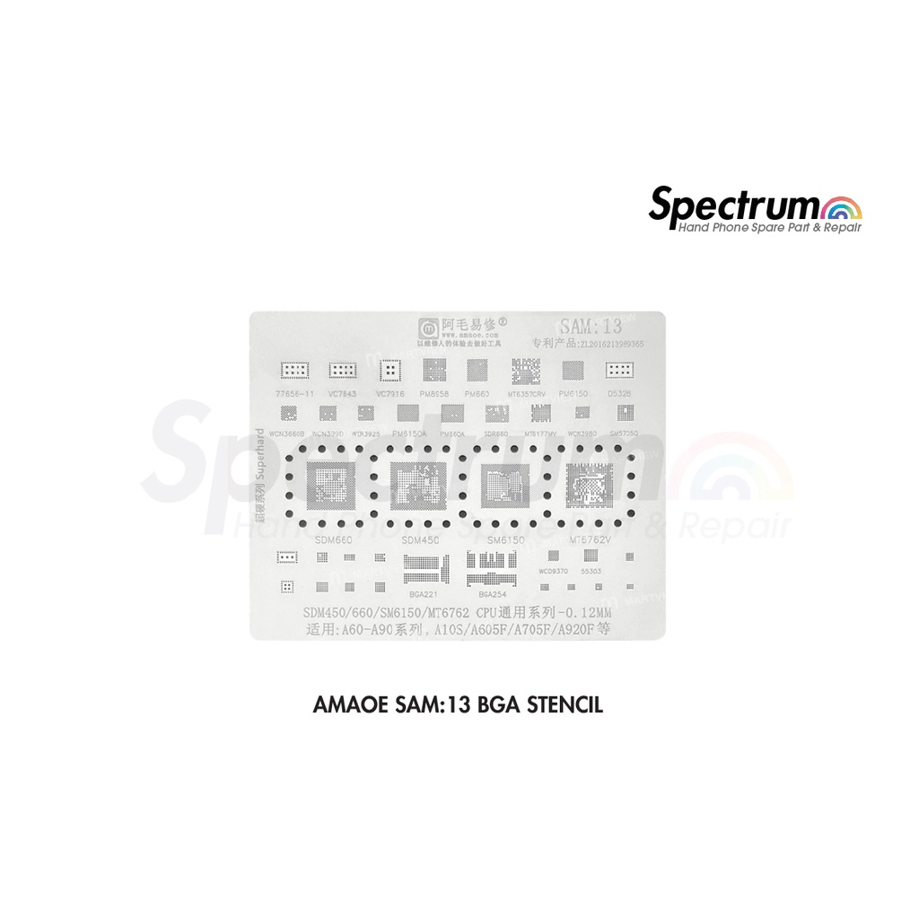 Amaoe SAM:13 SAM:14 BGA Plate Reballing Stencil for Exynos 7870 7884 7885 7904 9610 CPU A10 A20 ...