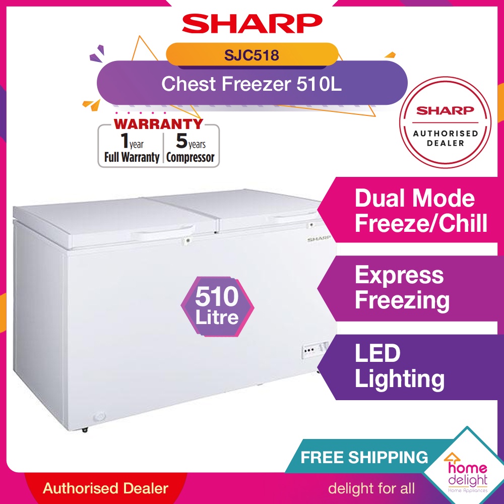 [ FREE SHIPPING ] Sharp Chest Freezer Dual Mode 510L SJC518 | Shopee ...