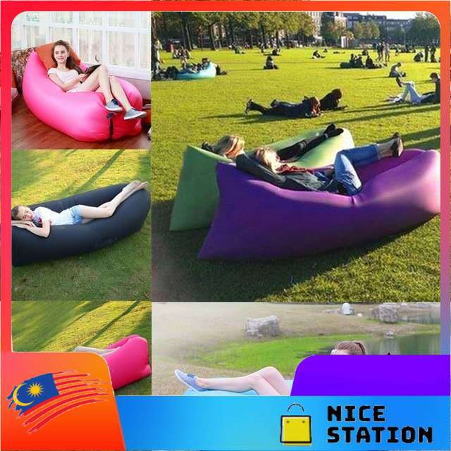 Inflatable Wind Picnic Camping Lamzac Air Lazy Sofa Lounge Bed | Shopee ...