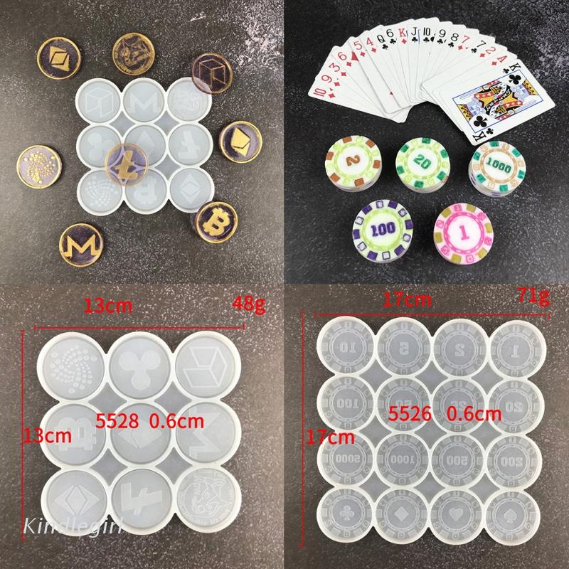 KING DIY Poker Chips Game Coins Epoxy Resin Mold Commemorative Coins ...