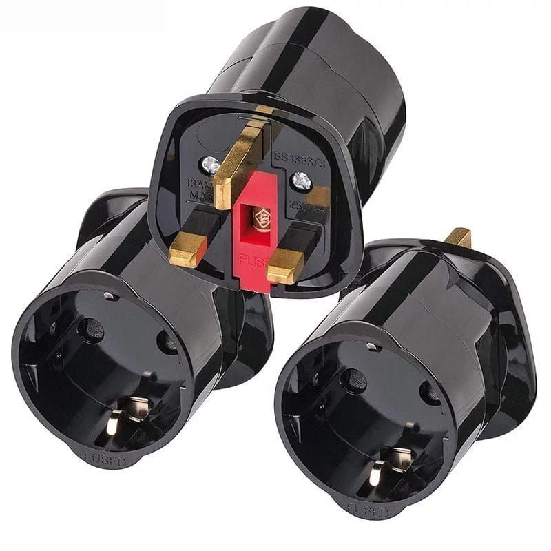 AEBDG Adapter Converter Schuko EU 2 PIN TO UK 3 Plug For Traveling ...