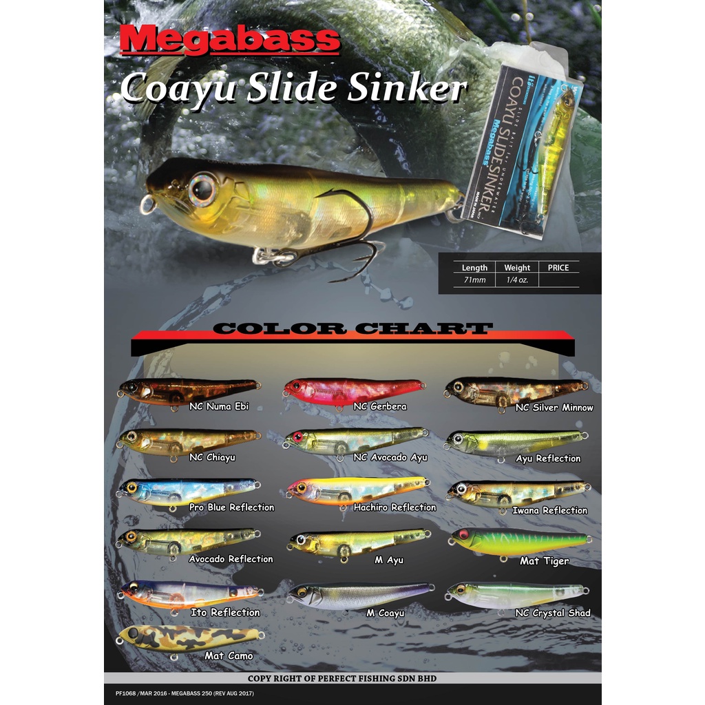 MEGABASS fishing lure COAYU SLIDE SINKER TOPWATER PENCIL BAITS | Shopee ...