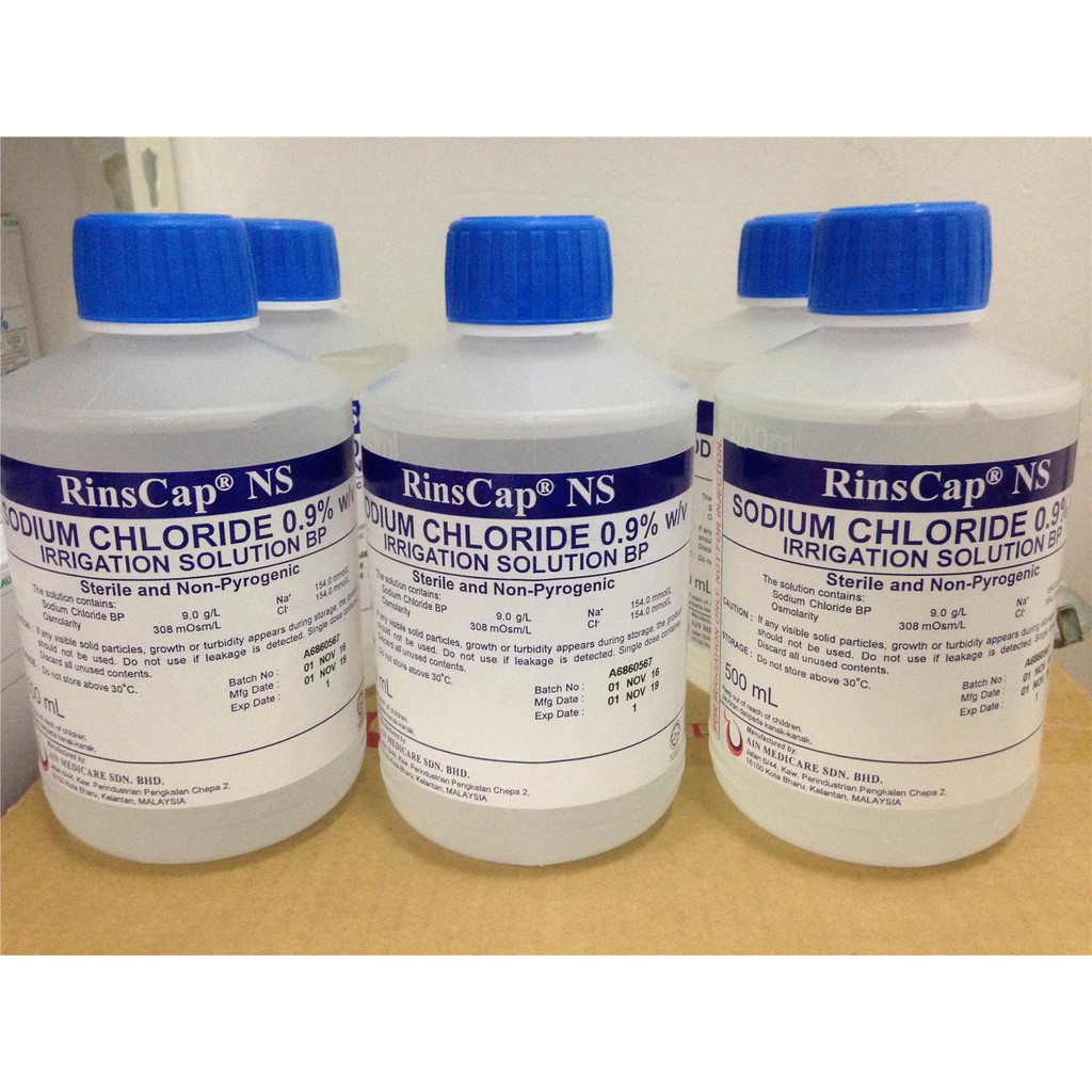Rinscap NS Normal Saline Sodium Chloride 0.9% Irrigation Solution 500ml ... Rinscap NS Normal Saline Sodium Chloride 0.9% Irrigation Solution 500ml ...