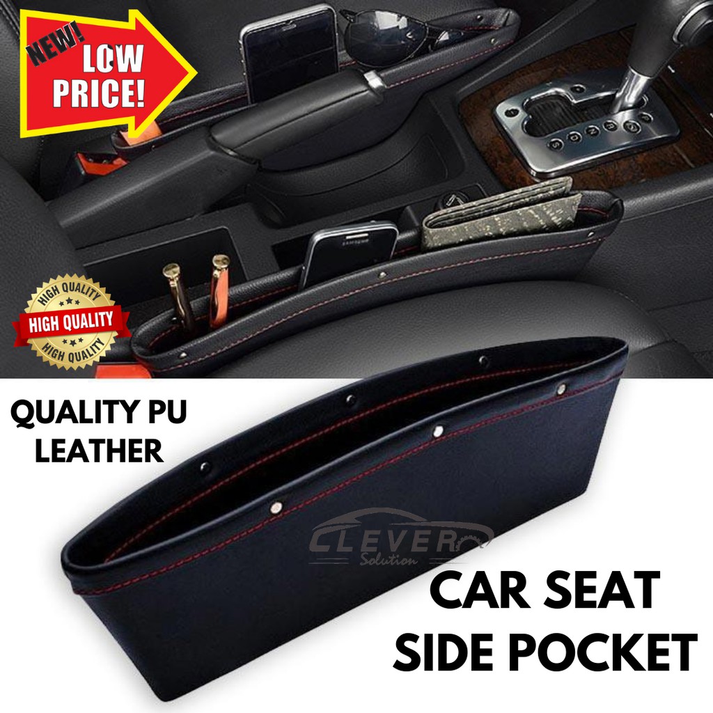 PU Leather Car Seat Side Pocket Seat Storage Organizer Poket Seat ...