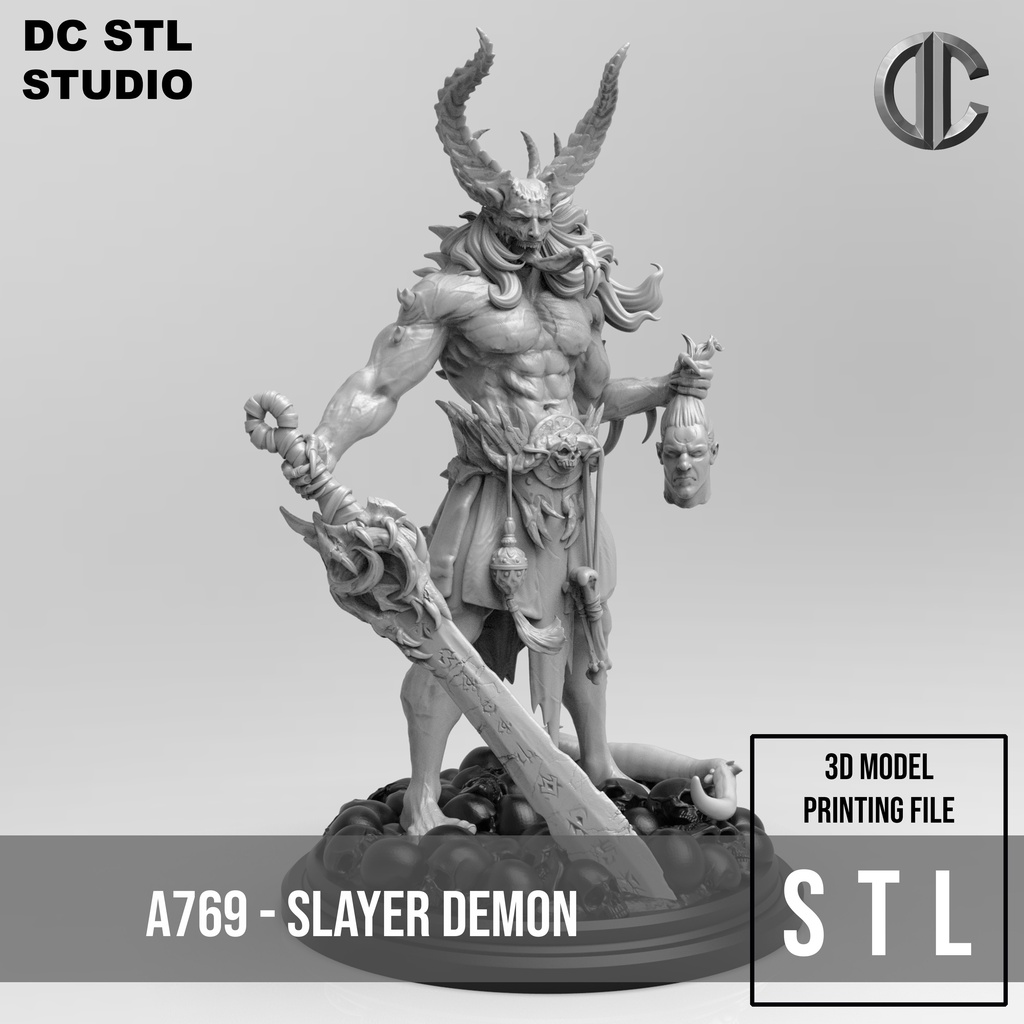 ( DIGITAL ) A769 - Demon character design, The demonic slayer statue ...