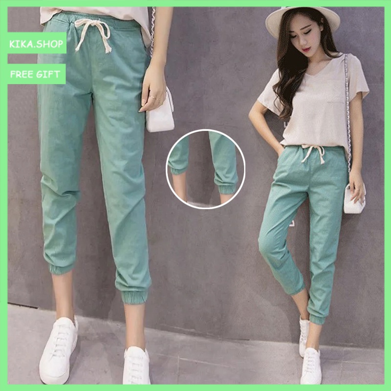 RAYA! 220623 high waist Sport 3 quarter harem Capri sweat pants women ...