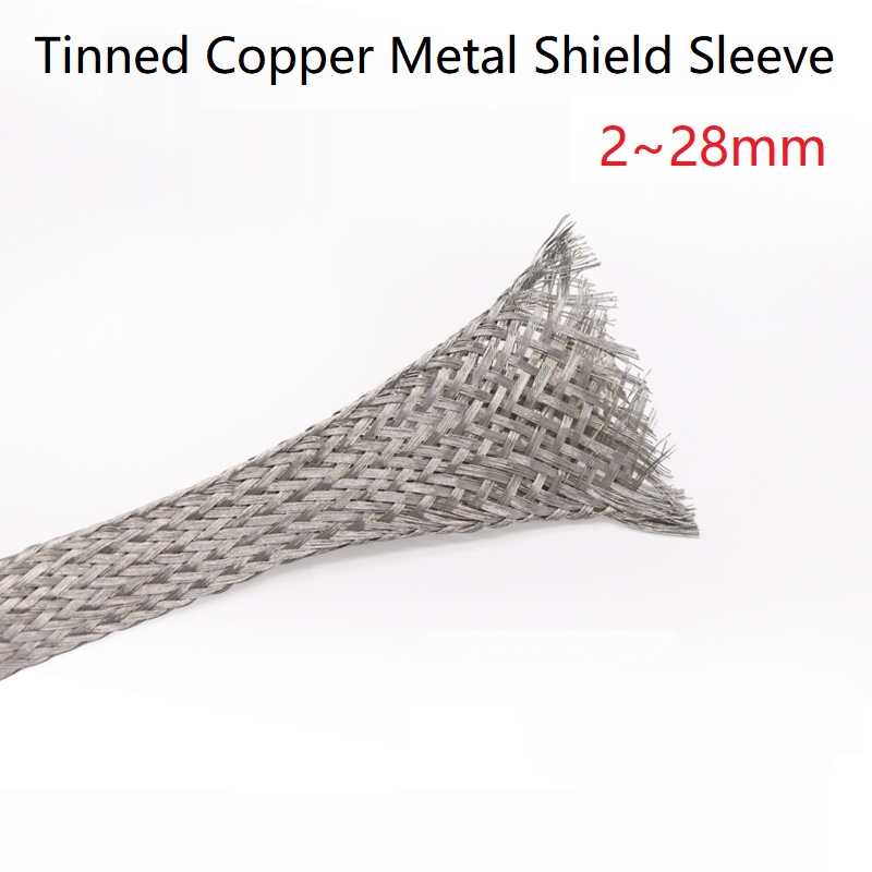 2~28mm Tinned Copper Braided Sleeve Expandable Metal Sheath Screening ...