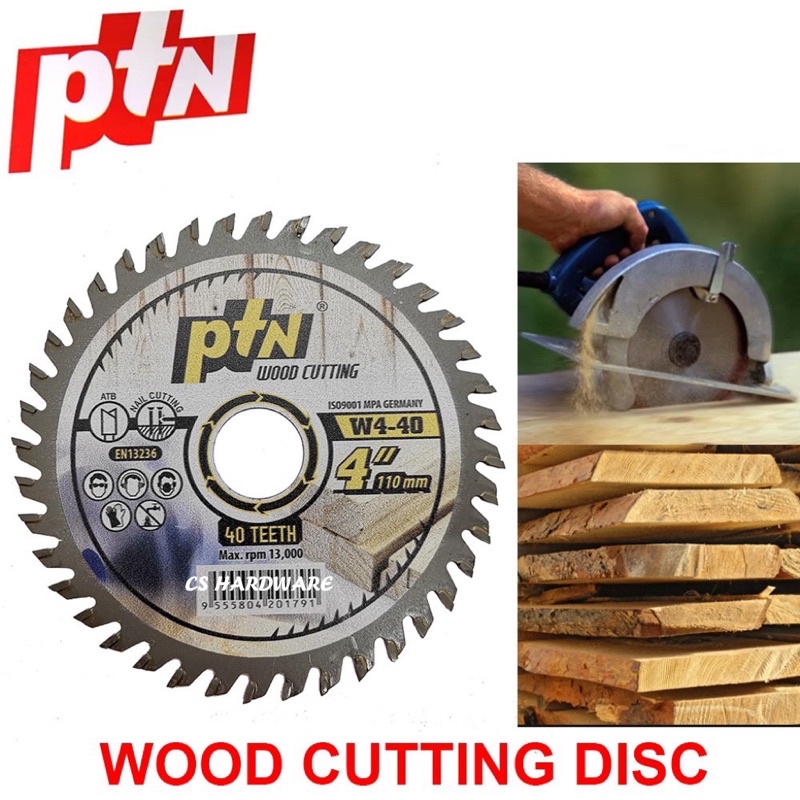 PTN [WOOD] Cutting 4" PTN W4-40 Premium Quality Wood Cutting Blade 4 ...