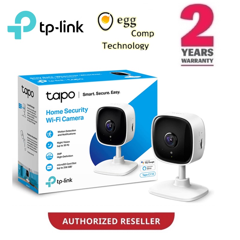 TP-Link Tapo C110 3MP 2K Resolution CCTV WIFI Camera with Amazon Safety CLOUD and Sirim ...