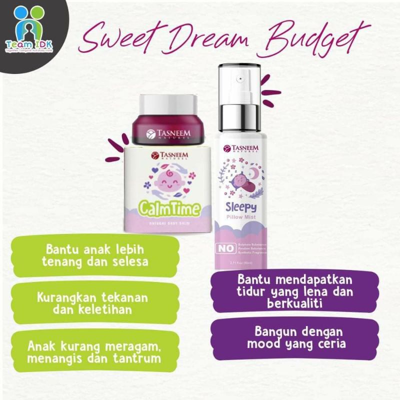 TASNEEM NATURAL SLEEPY PILLOW MIST, CALM TIME, SLEEP TIME DAN SET SWEET ...