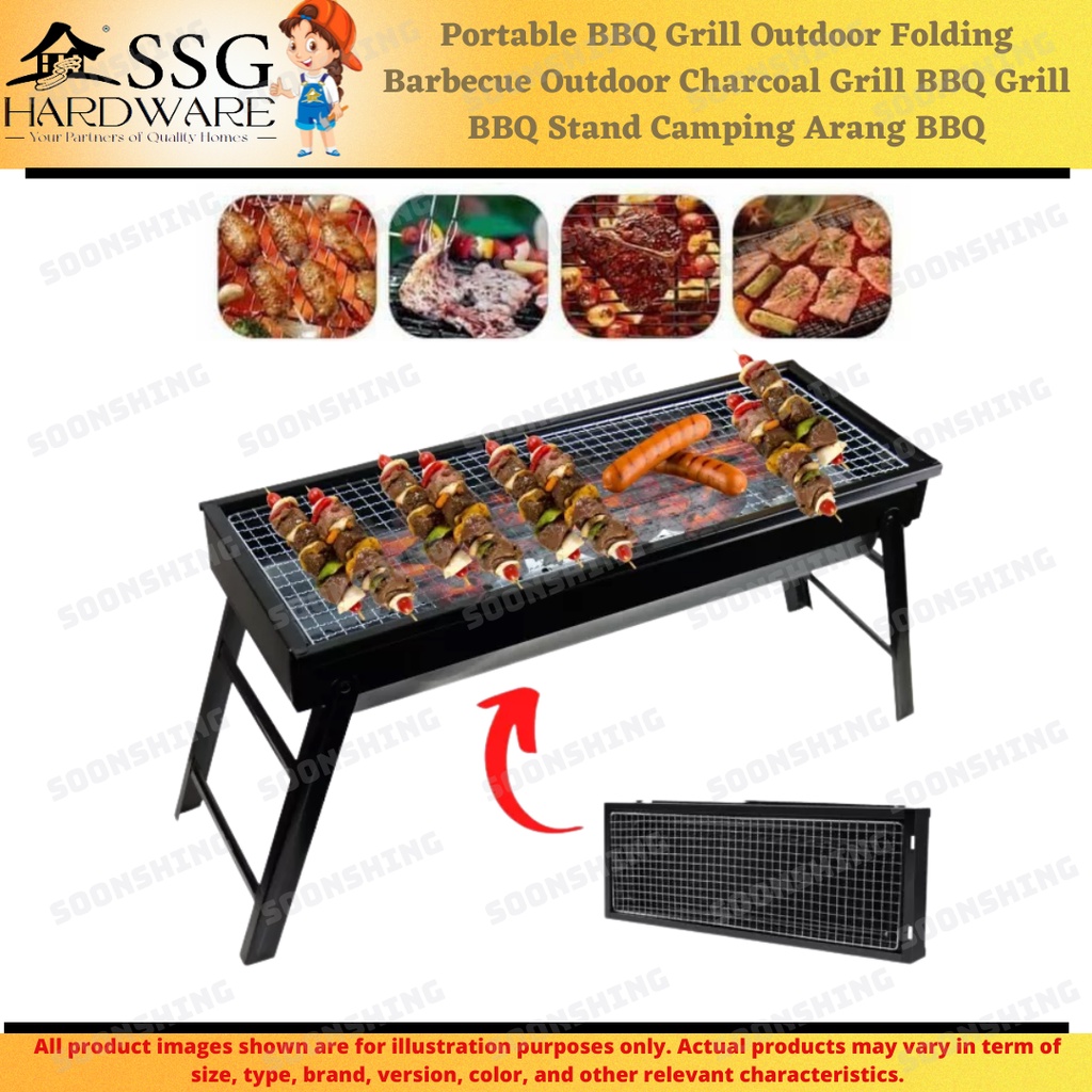 Portable BBQ Grill Outdoor Folding Barbecue Outdoor Charcoal Grill BBQ ...