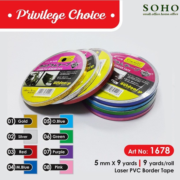 Laser pvc border tape 5mm (9yard/roll) | Shopee Malaysia