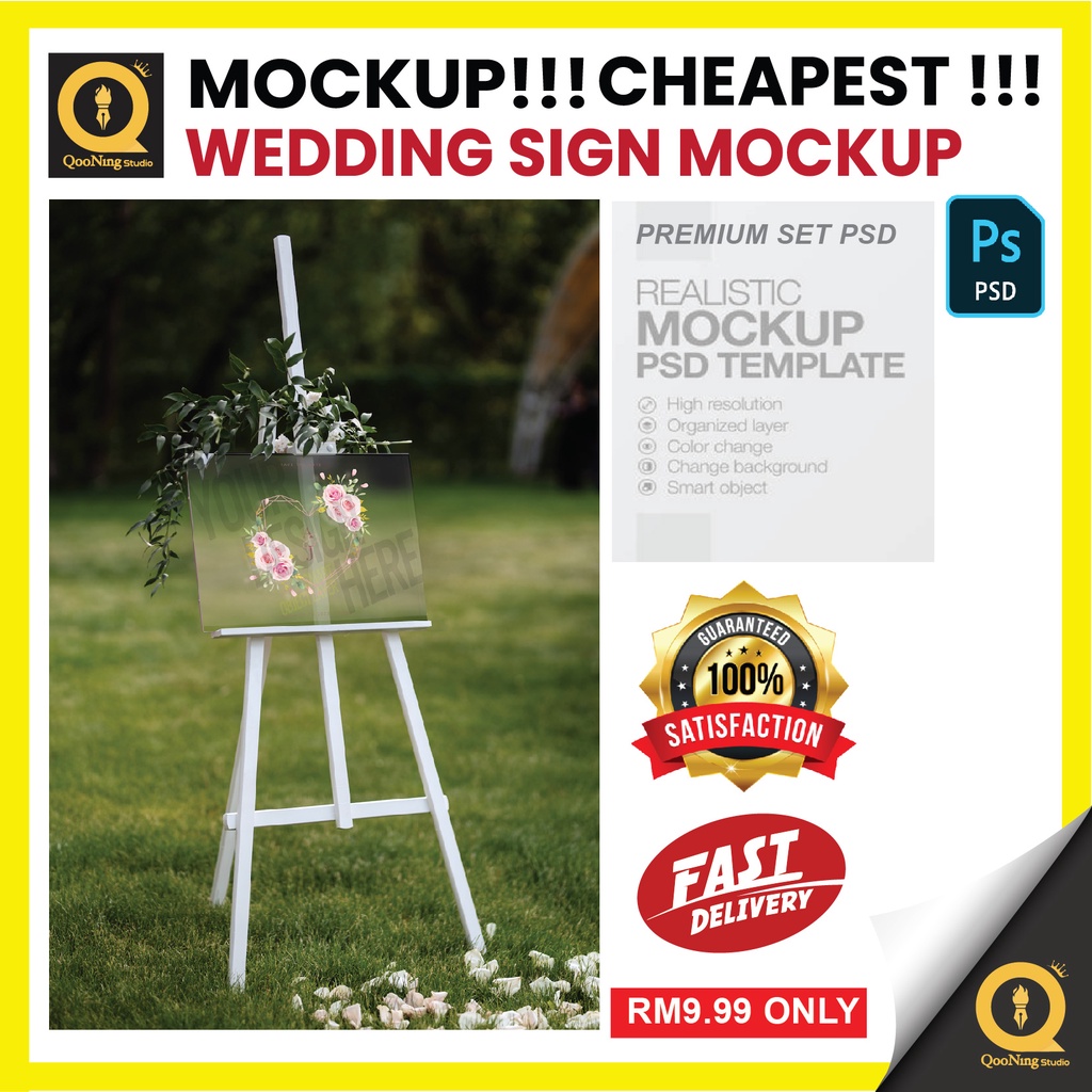 Wedding Sign Board Transparent - Mockup Murah | Shopee Malaysia