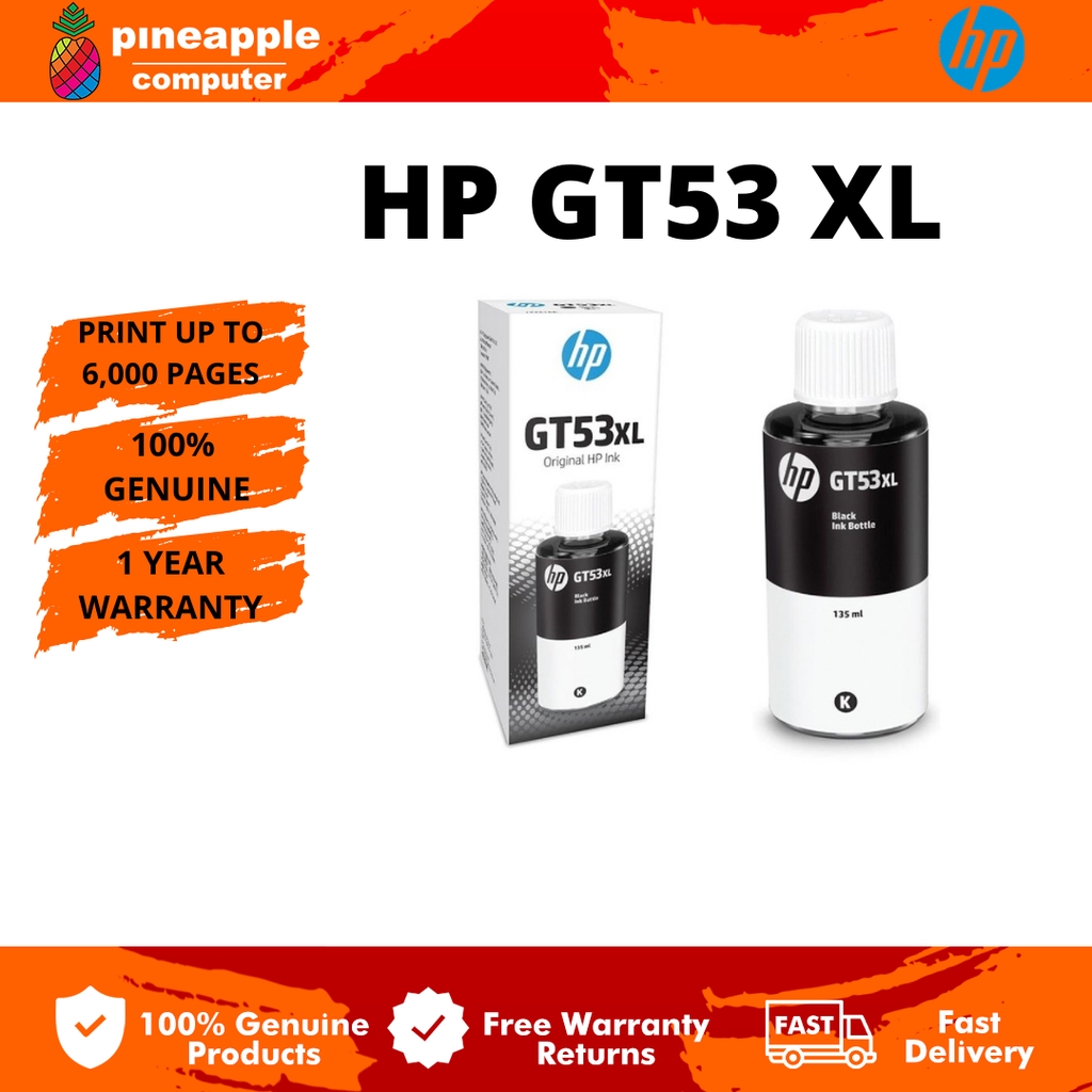 HP GT53XL Ink Bottle replace HP GT51XL (1VV21AA) 135-ml Black Original ...