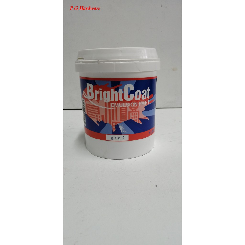 BRIGHT COAT Emulsion Paint - White 9102 @1L | Shopee Malaysia