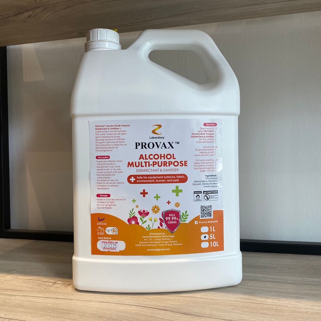 Provax Alcohol Multipurpose Disinfectant and Sanitizer 5 Liter | Shopee ...