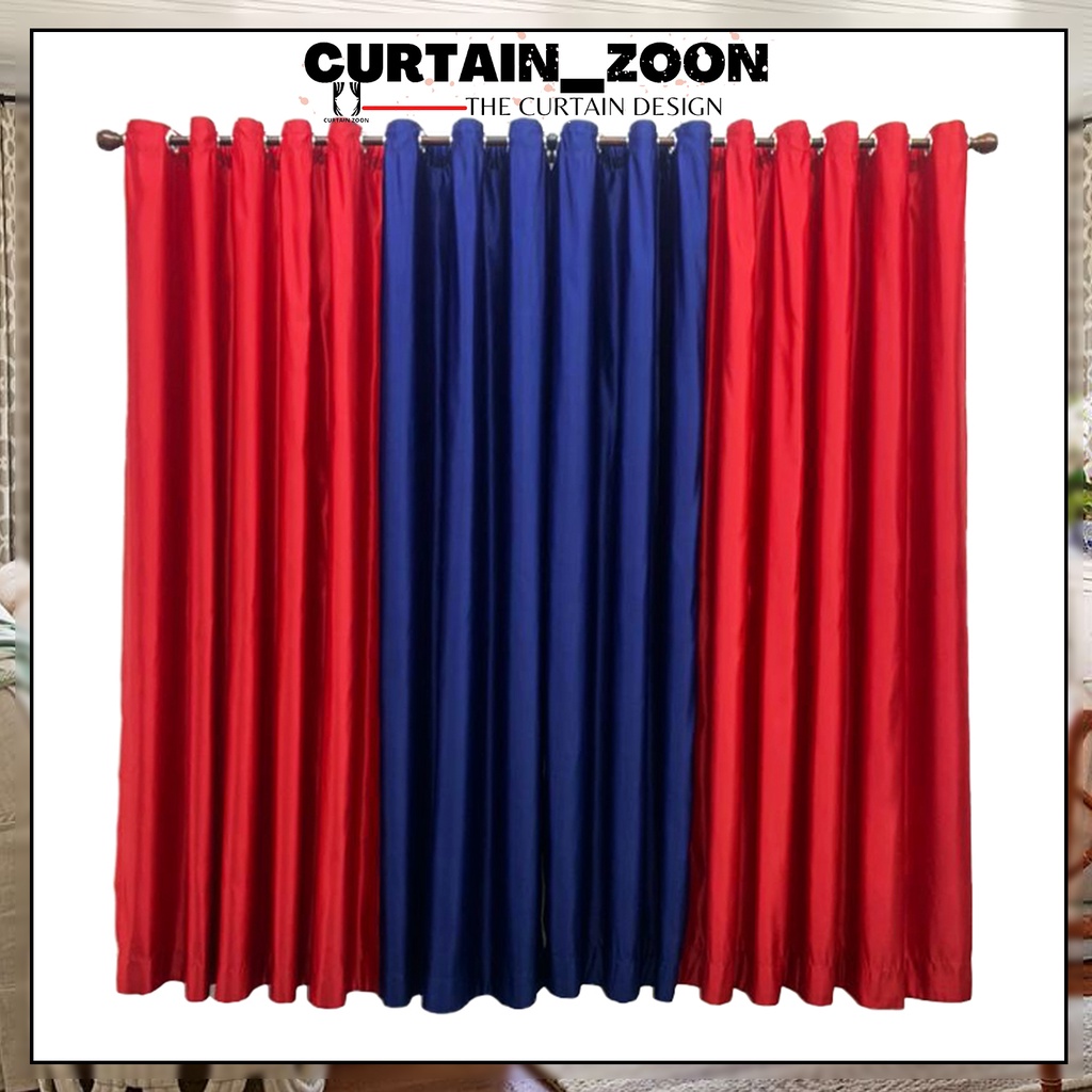 RING Type Modern Langsir Curtain Semi Blackout Langsir Pintu Door ...