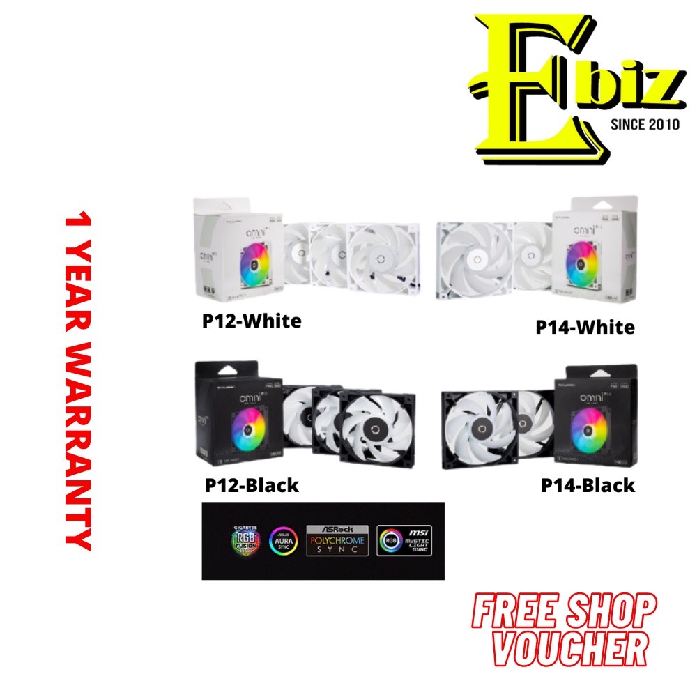 TECWARE OMNI P12 3 IN 1 12CM | OMNI P14 2 IN 1 14CM ARGB PWM CASE FAN ...