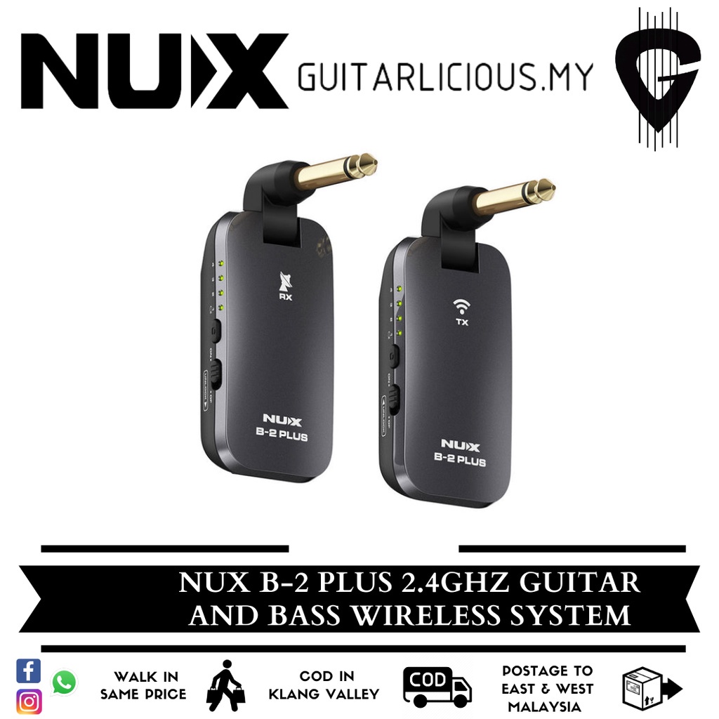 NUX B-2 PLUS 2.4GHz Guitar and Bass Wireless System (B2 Plus) | Shopee Malaysia