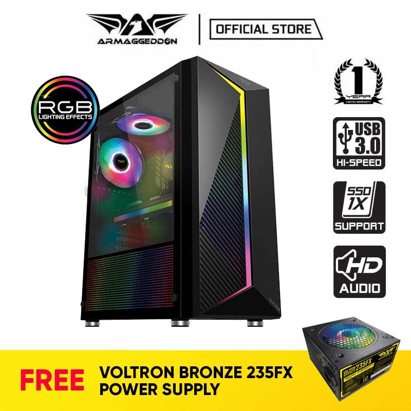Armaggeddon Nimitz N3 Excellent ATX Gaming PC Case with RGB Lightning ...