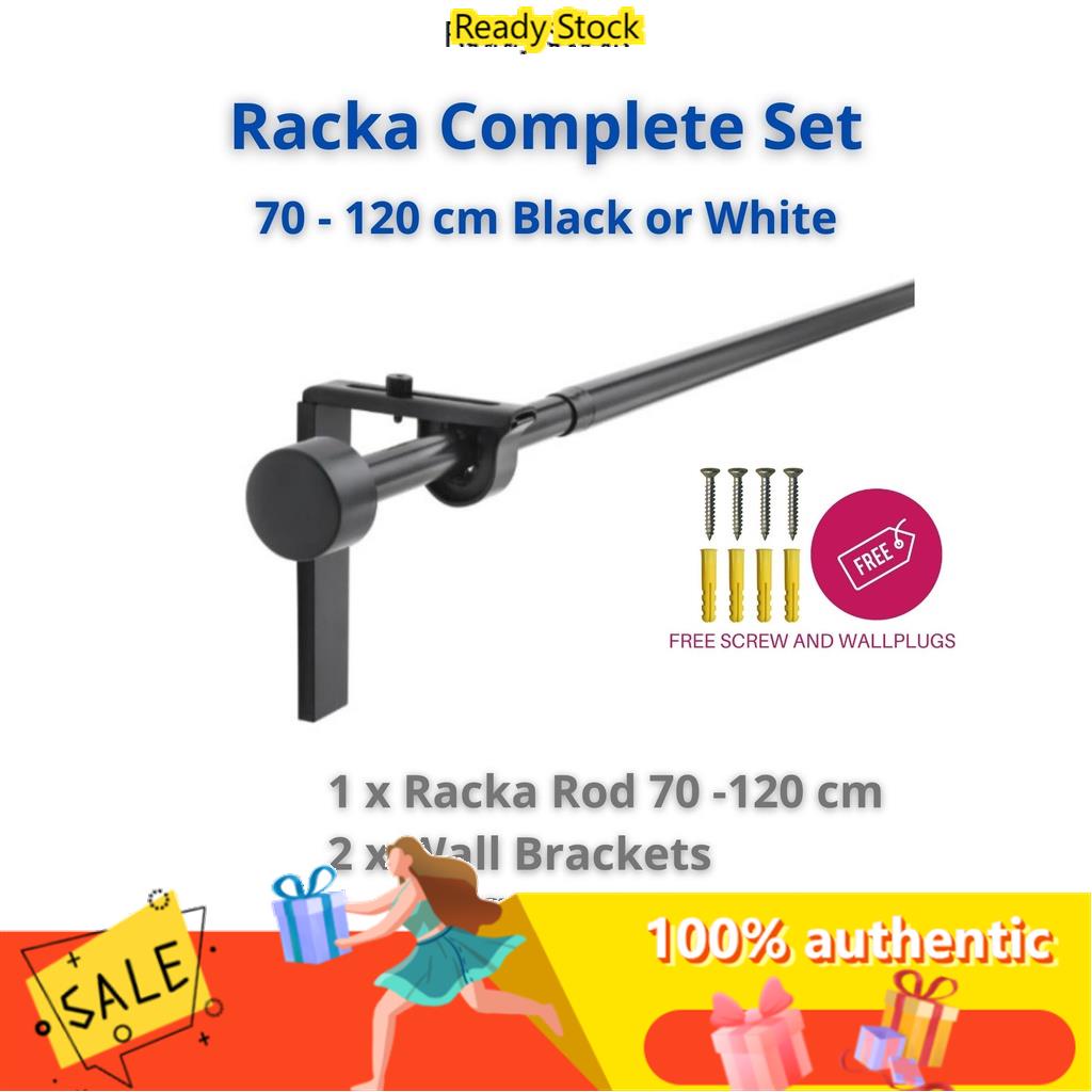 IKEA HUGAD RACKA Double Or Single Layer Curtain Rod Set Batang Kayu ...