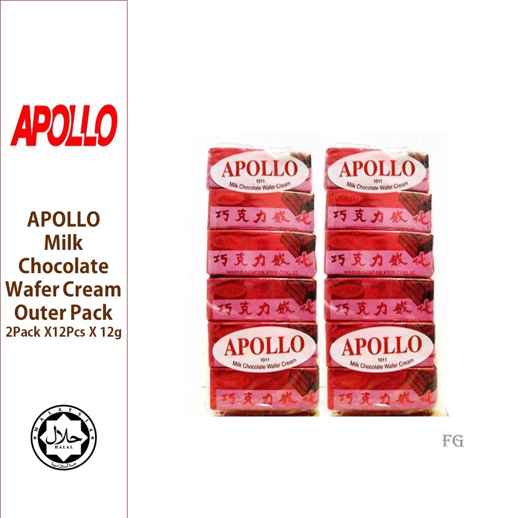 APOLLO Milk Chocolate Wafer Cream 2packX12pcsX12g | Shopee Malaysia
