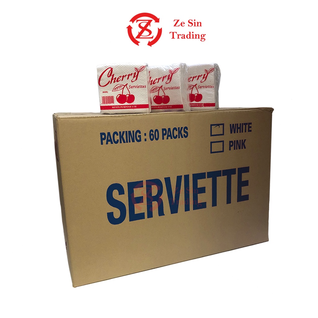 [CARTON] Serviette Tissue Multi Purpose Virgin Pulp (60 packs x 60gsm ...