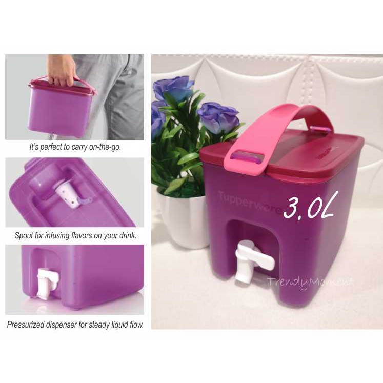🔥ReadyStock🔥Tupperware Click To Go Beverage Dispenser 3.0L | Shopee ...