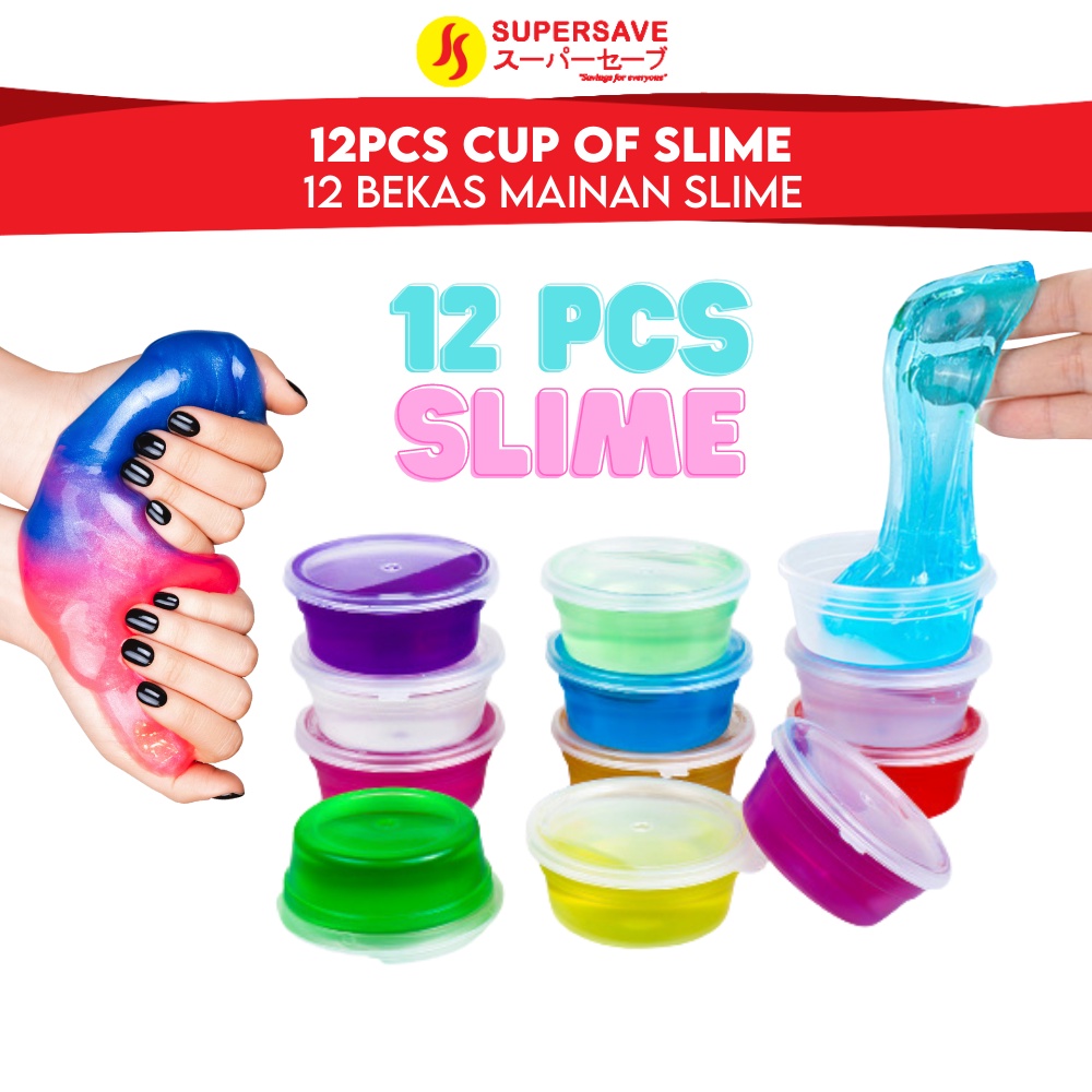 SUPERSAVE Slime Cup Kids Colorful Stress Relief Flower Glitter Crystal ...