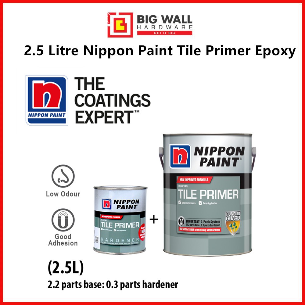 2.5L Nippon Paint Tile Primer Epoxy Cat Jubin (+ Hardener) Available in ...