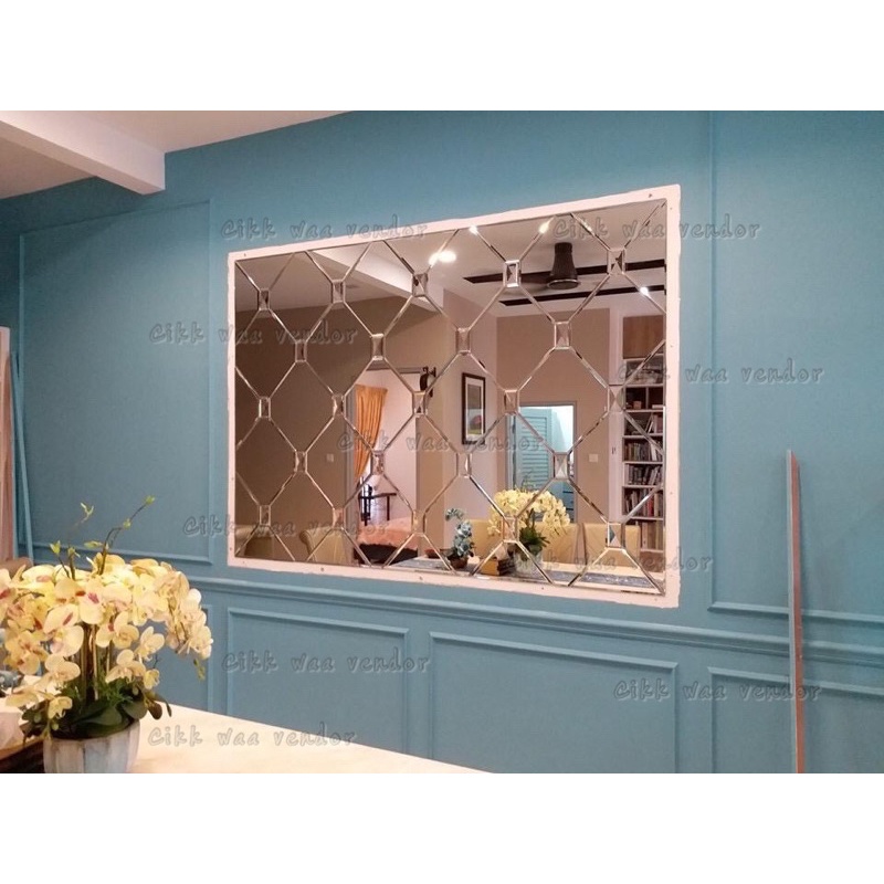Cermin hiasan Dinding Diamond Mirror Bevel Mirror Deco Wall Mirror ...