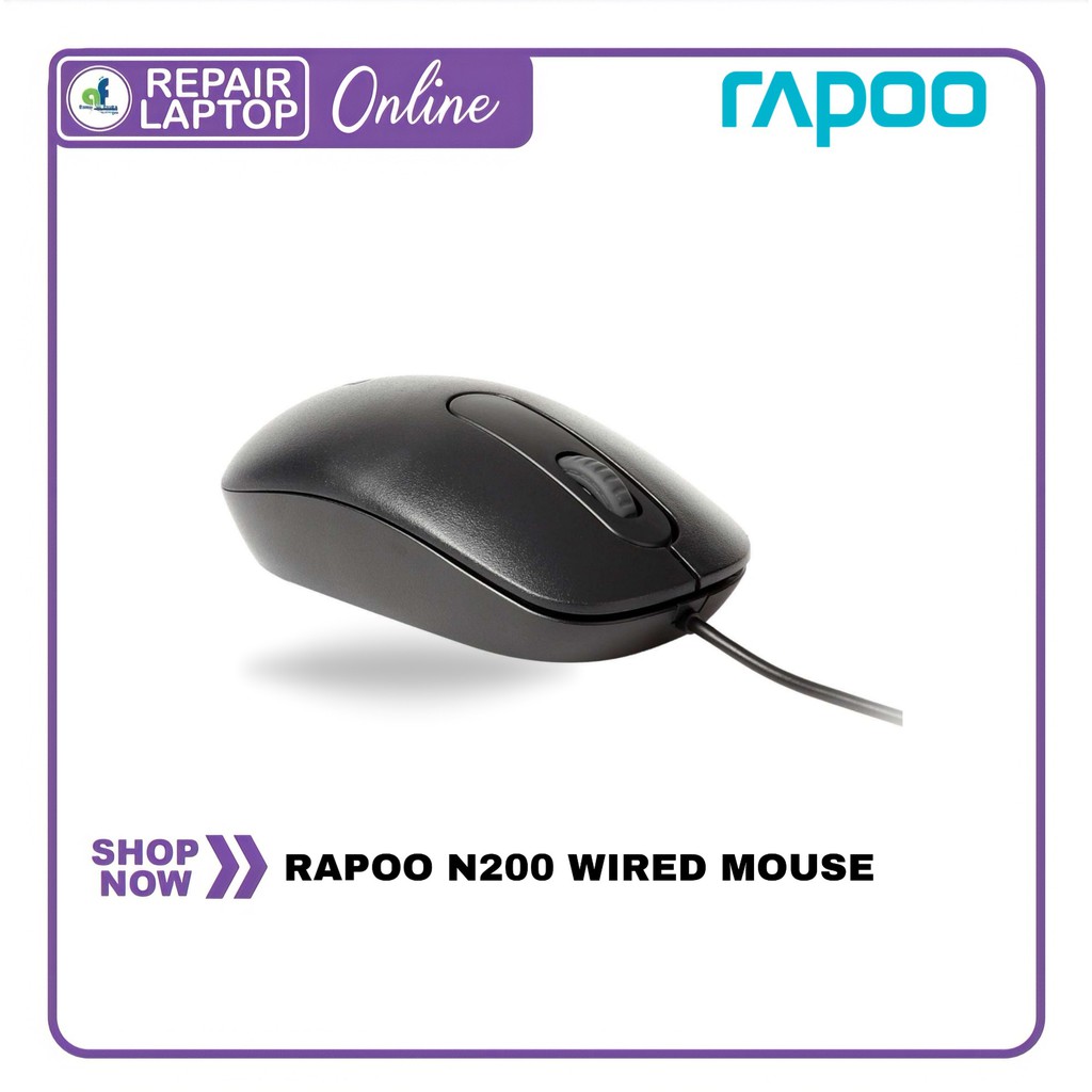 (READY STOCK) Rapoo N200 Optical Wired Mouse (BLACK) | Shopee Malaysia