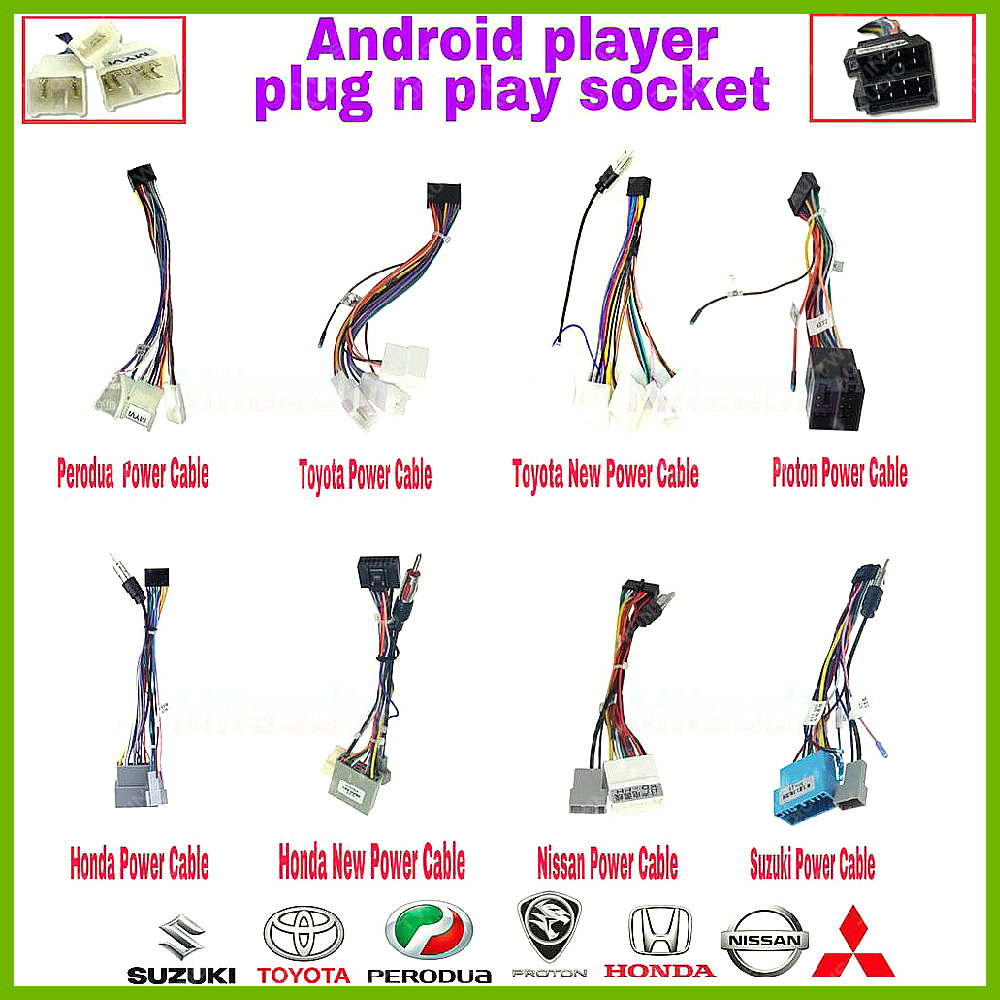Oem Car Android Player Plug And Play Power Cable FOR PROTON/TOYOTA ...