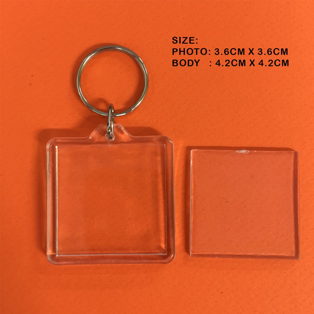 DIY Square Shape 4.2*4.2cm Clear Blank Insert Photo Picture Acrylic ...