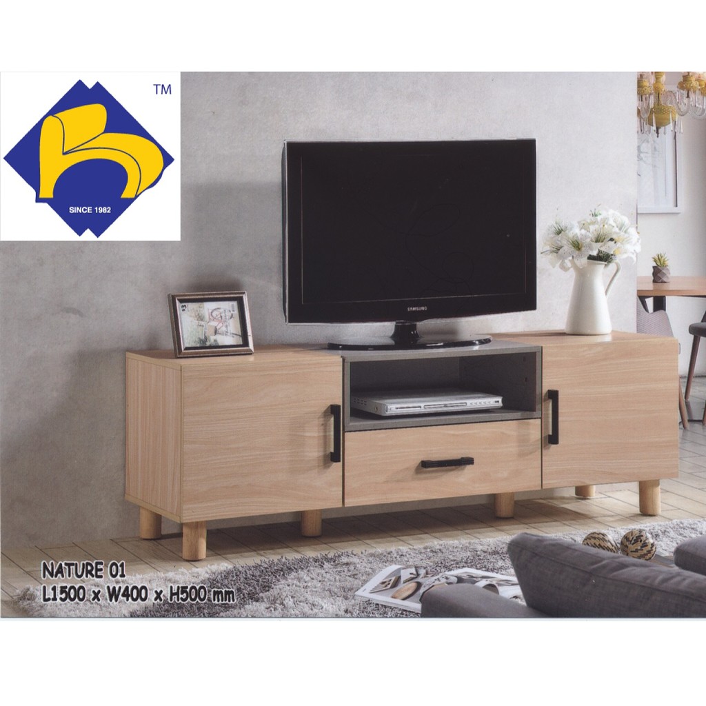 (READY STOCK) NATURE 01 5ft TV CABINET/ TV RACK 5 KAKI | Shopee Malaysia