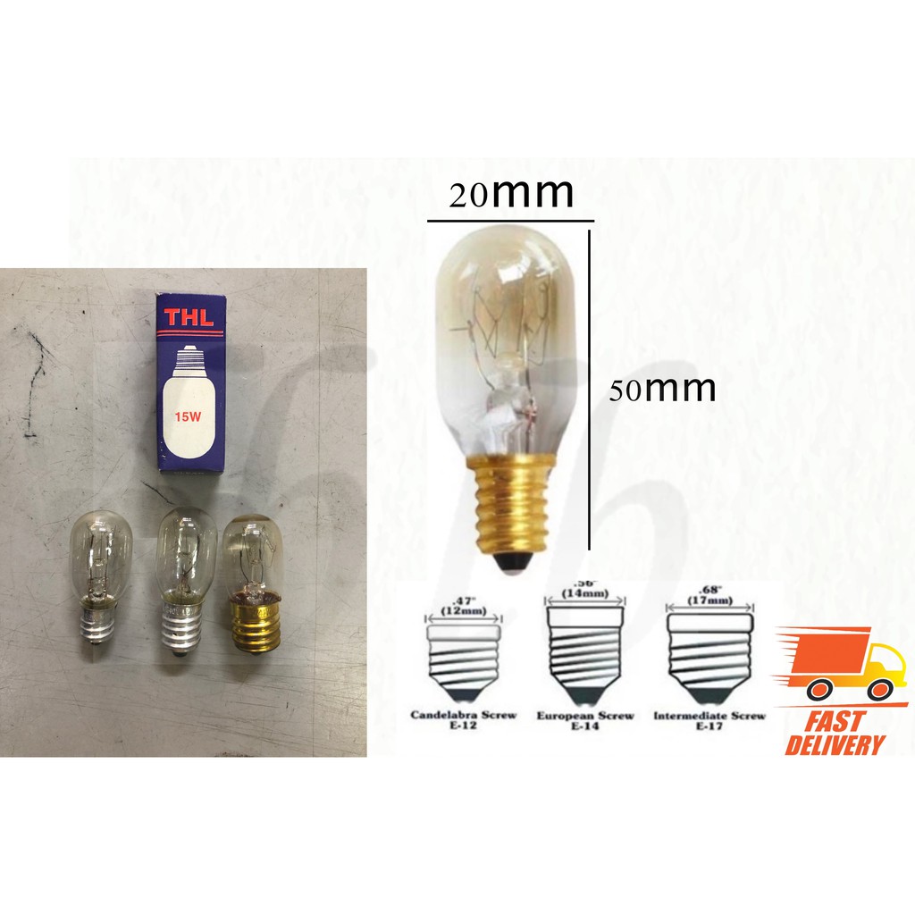 THL 15W E12/ E14 / E17 Light Bulb for Salt Lamp / Mentol untuk Lampu Garam / 盐灯替换灯泡 | Shopee ...